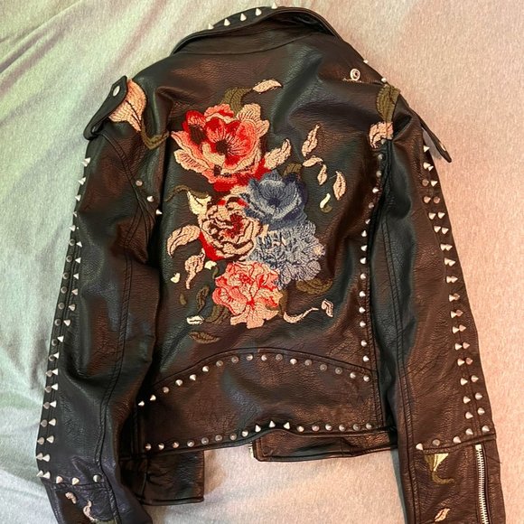 Blank NYC | Jackets & Coats | Blank Nyc Embroidered Vegan Leather Jacket | Poshmark